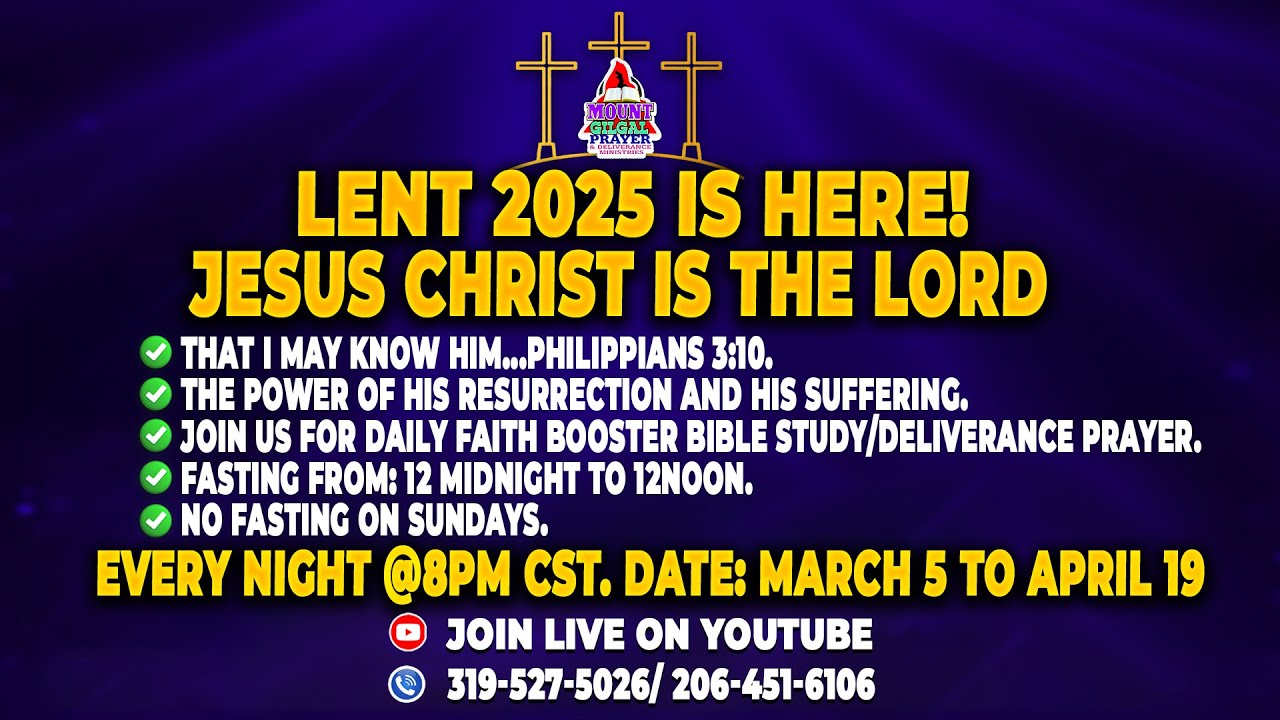 JESUS CHRIST IS THE LORD- @ 8PM | LENT 2025 - YouTube