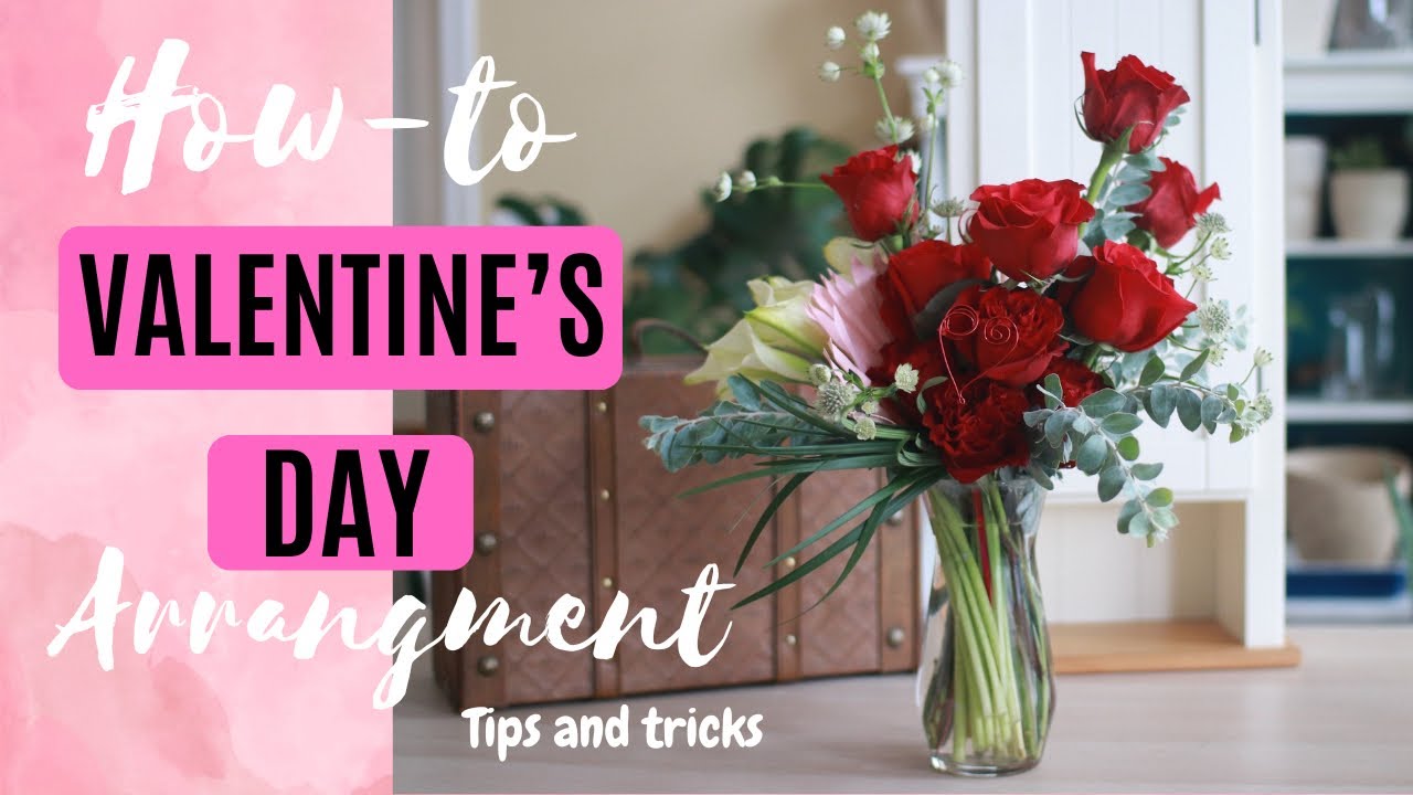How to Make Valentine's Day Floral Arrangement | DIY Valentine's Day ...