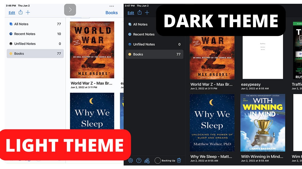 How to switch light theme to dark theme on Notability - YouTube