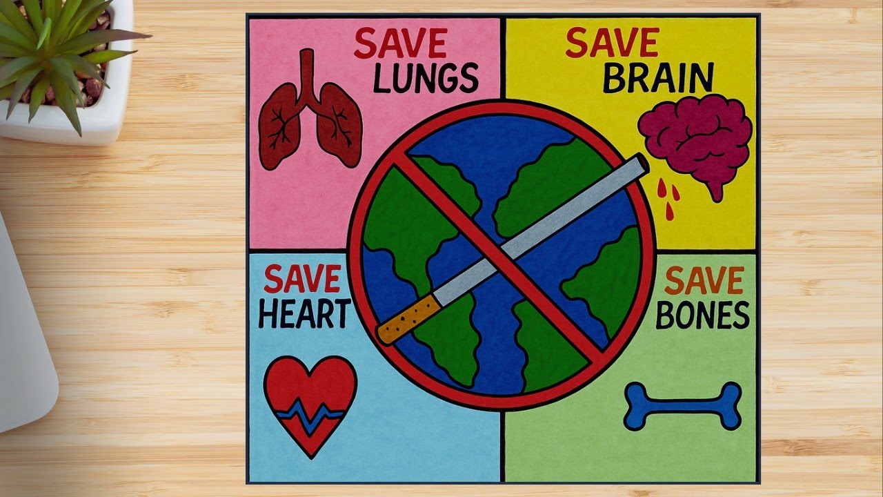 World No Tobacco Day Drawing | Anti Tobacco Day Poster Drawing | No ...