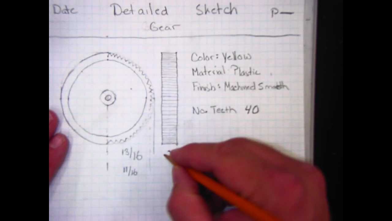 Detailed Sketch Gear 3 Side View - YouTube