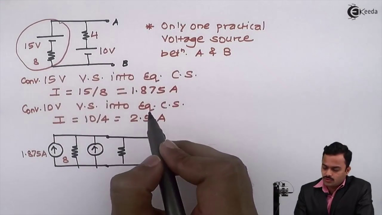 Problem No. 1 on Source Transformation - DC Circuits - Basic Electrical ...