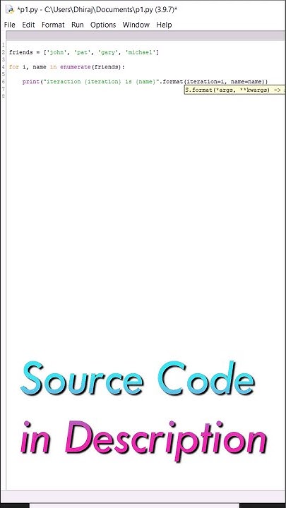 For loop, built-in enumerate function, new style formatting || Introduction to For Loops in ...