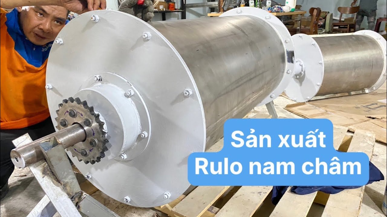 Trục rulo nam châm D500, D550mm, dài 700-1200mm, lực hút sắt siêu mạnh ...