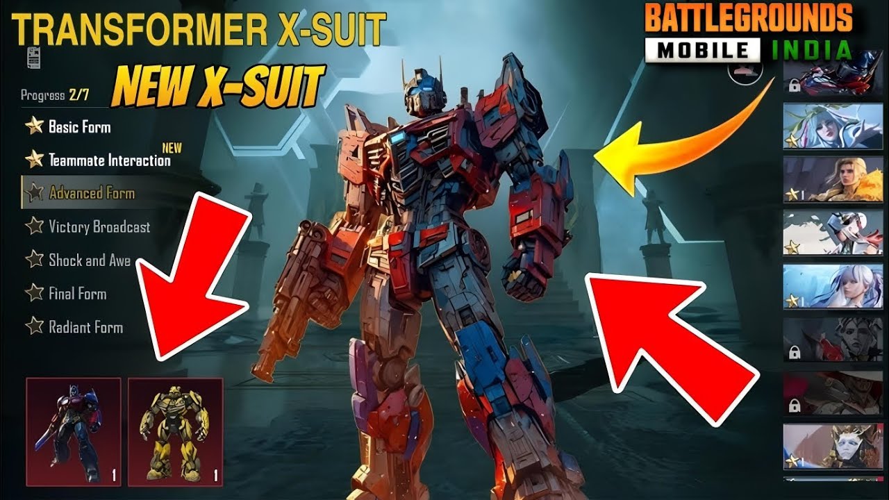 BGMI UPCOMING UPDATE CHANGES| BGMI X TRANSFORMER UPDATE| NEW X SUIT - YouTube