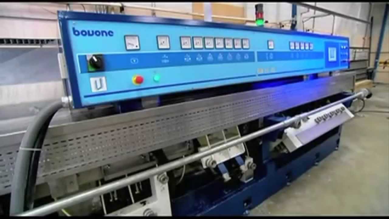 BOVONE - Станок для обработки кромки стекла - YouTube