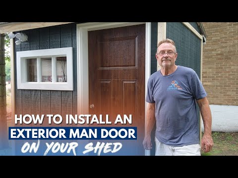 How To Install An Exterior Man Door On Your Shed! - YouTube