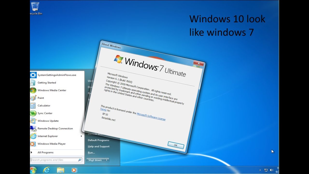 Windows 10 Look Like windows 7?? - YouTube
