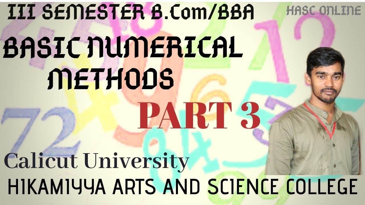BASIC NUMERICAL METHODS PART 3 - YouTube