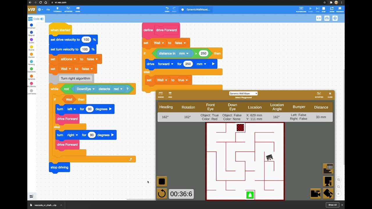 Dynamic Wall Maze VR Block Code Level 2 - YouTube