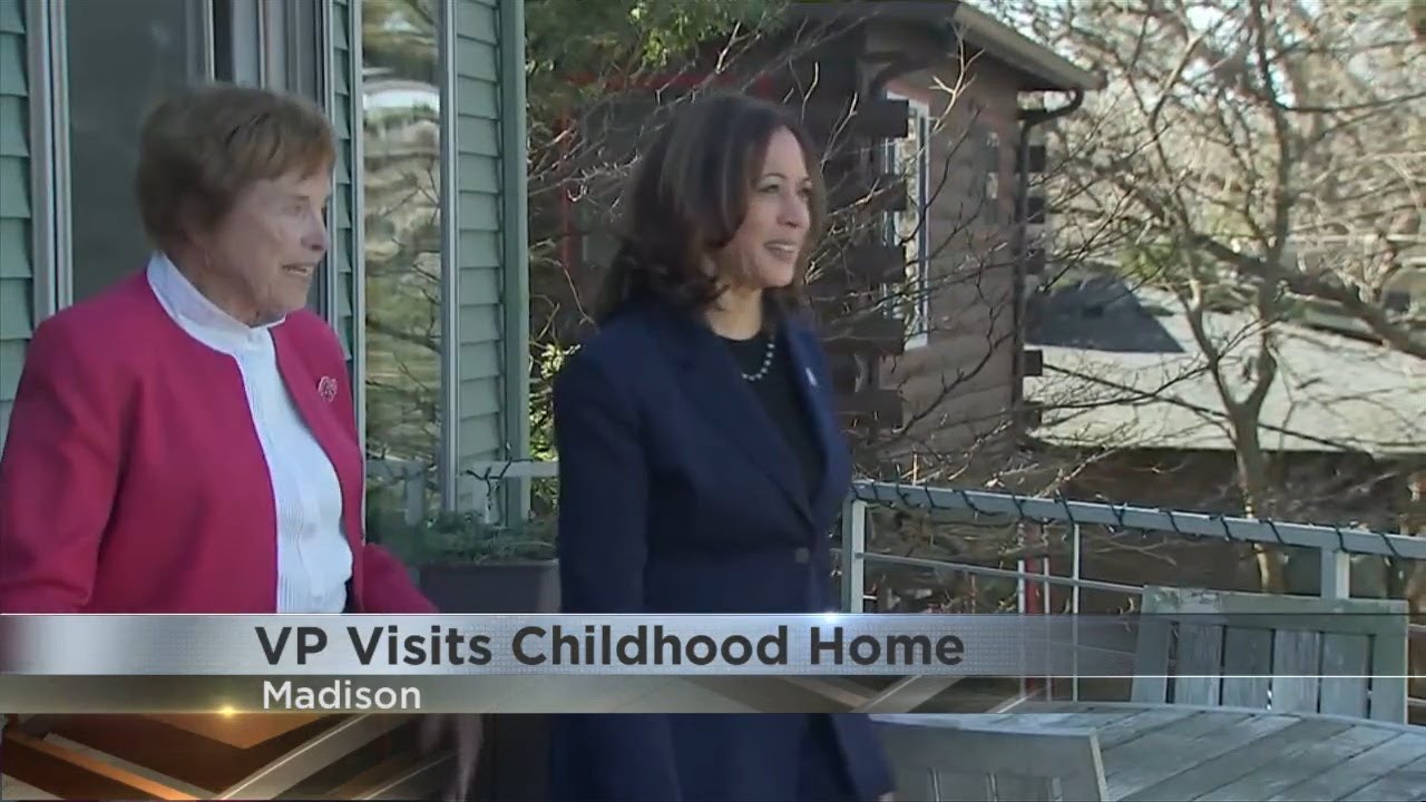 Vice President Harris visits childhood home while in Madison - YouTube
