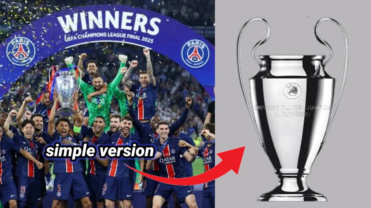 UCL Trophy 2025 | PSG Trophy - How to make UCL Trophy from cardboard ...