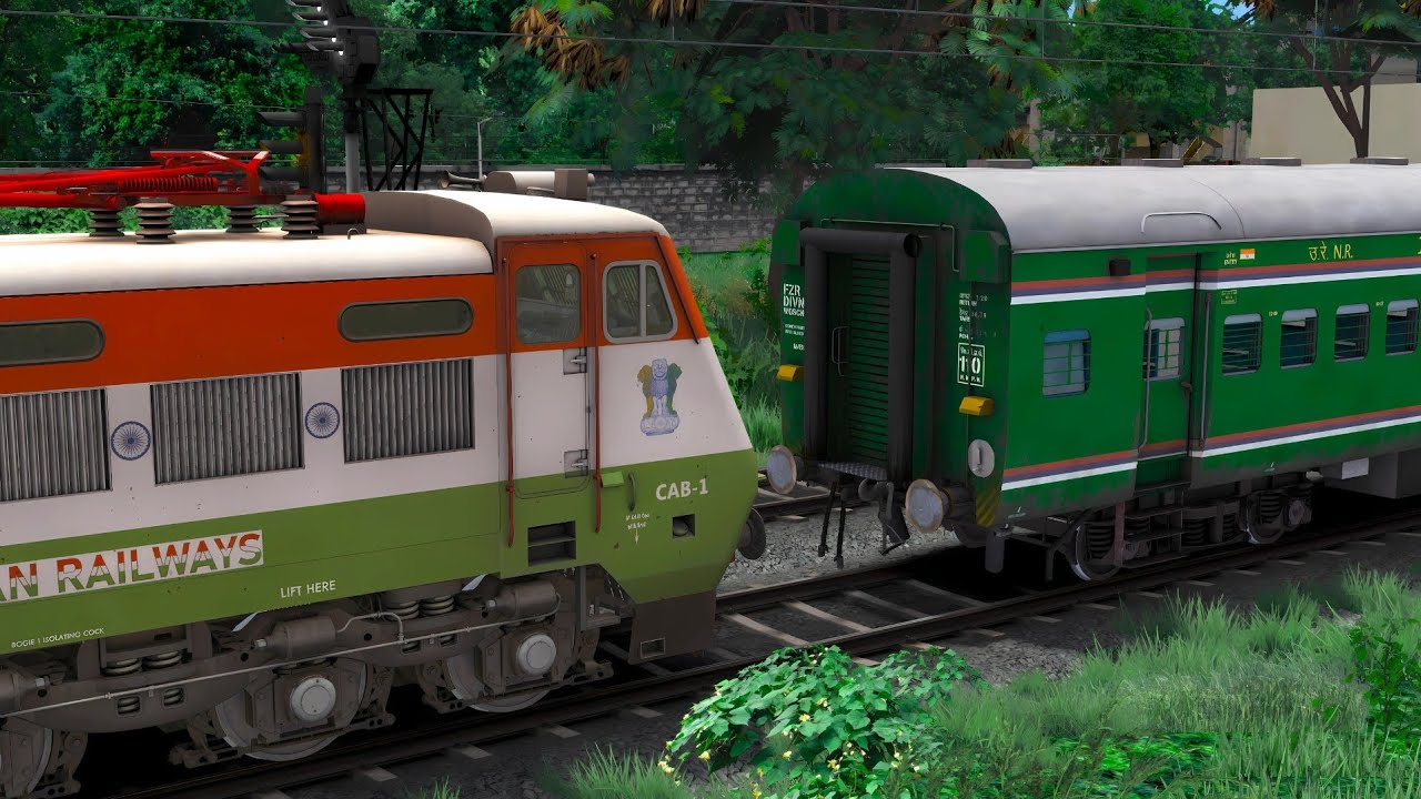 WAP-4 ELECTRIC ENGINE SHUNTING ARMY ️ GREEN COACHES | train videos ...