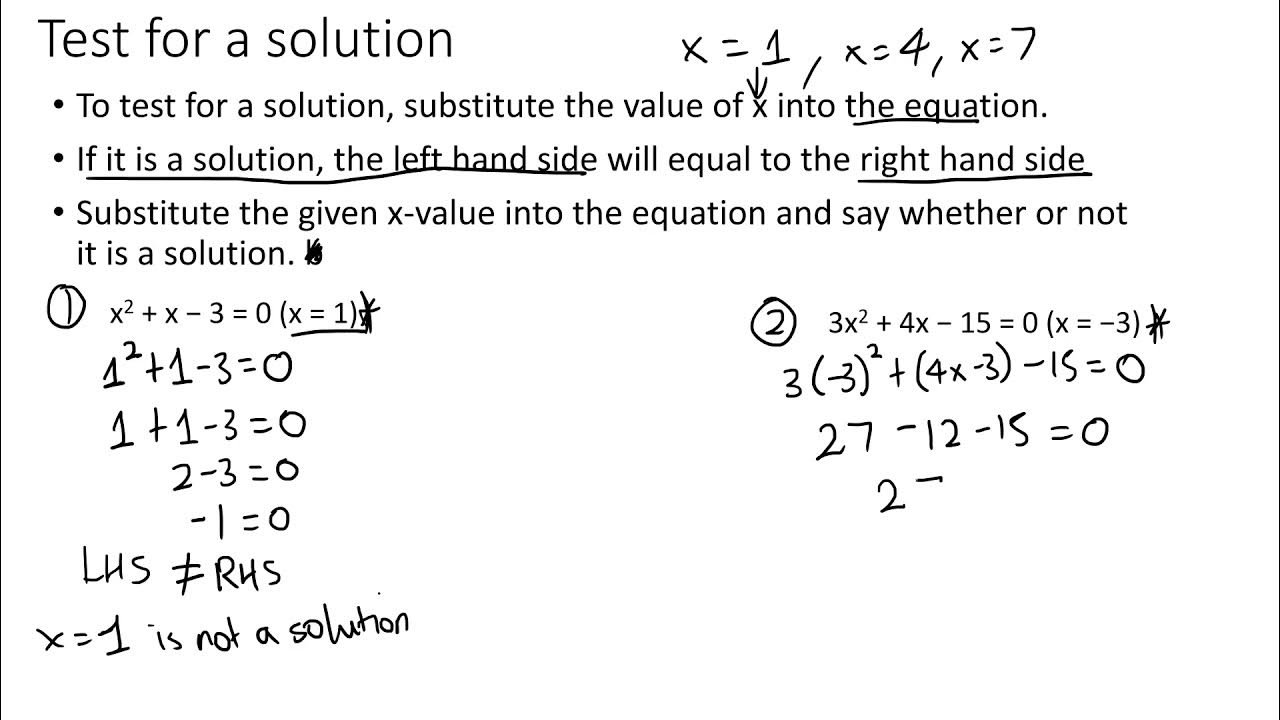 10A - Quadratic equations (Year 9) - YouTube