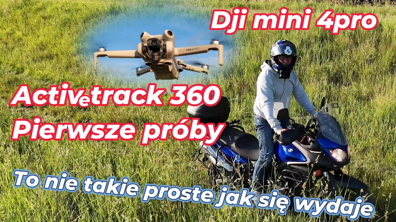 Dji mini 4 pro - active track 360 z motocykla - YouTube
