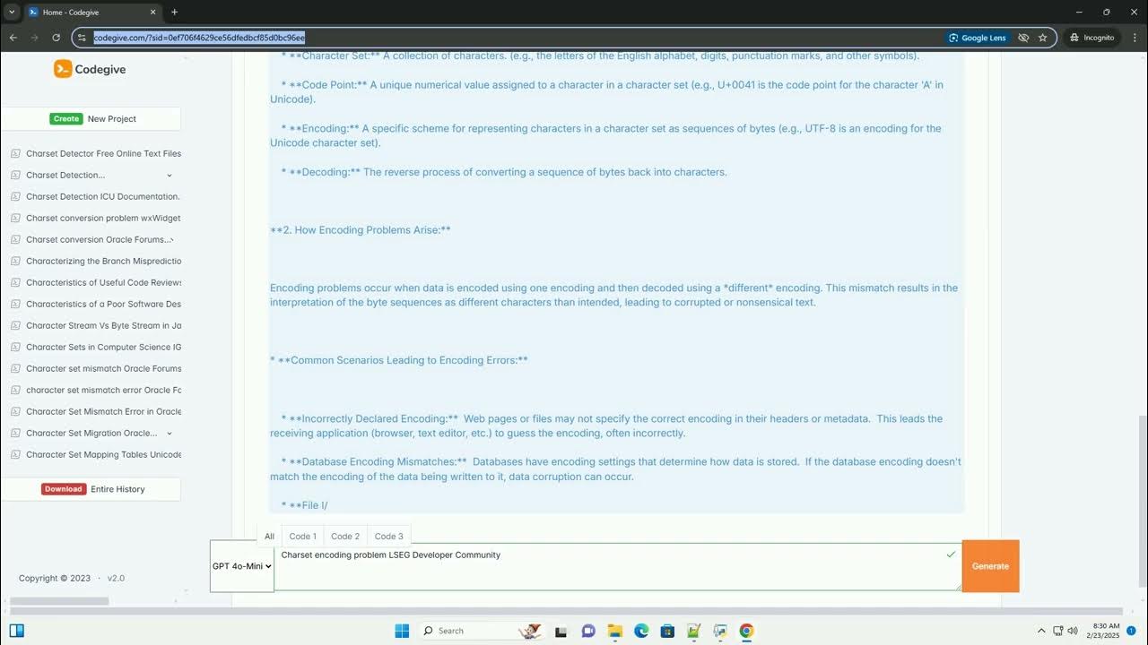 charset encoding problem lseg developer community - YouTube