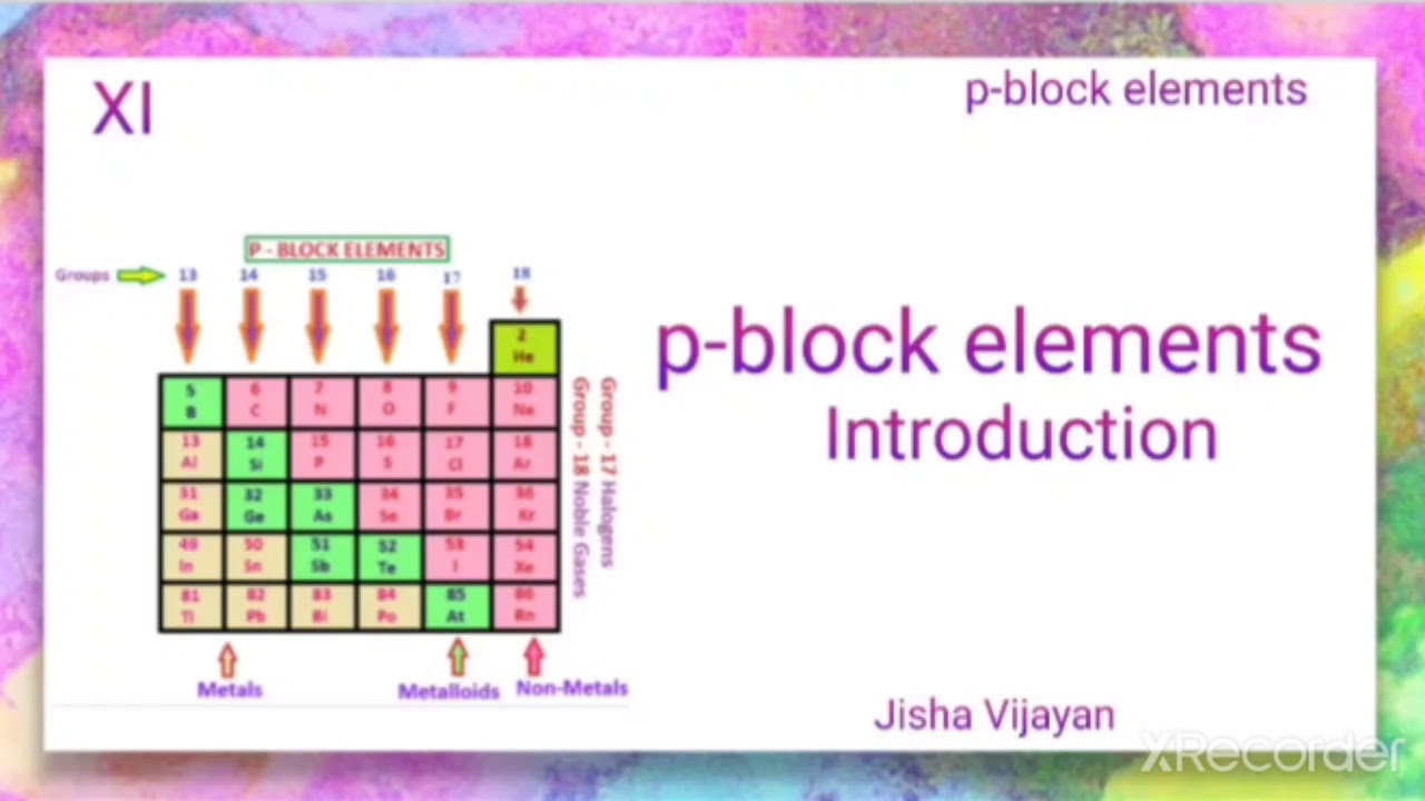 11std, p-block elements - Introduction - YouTube