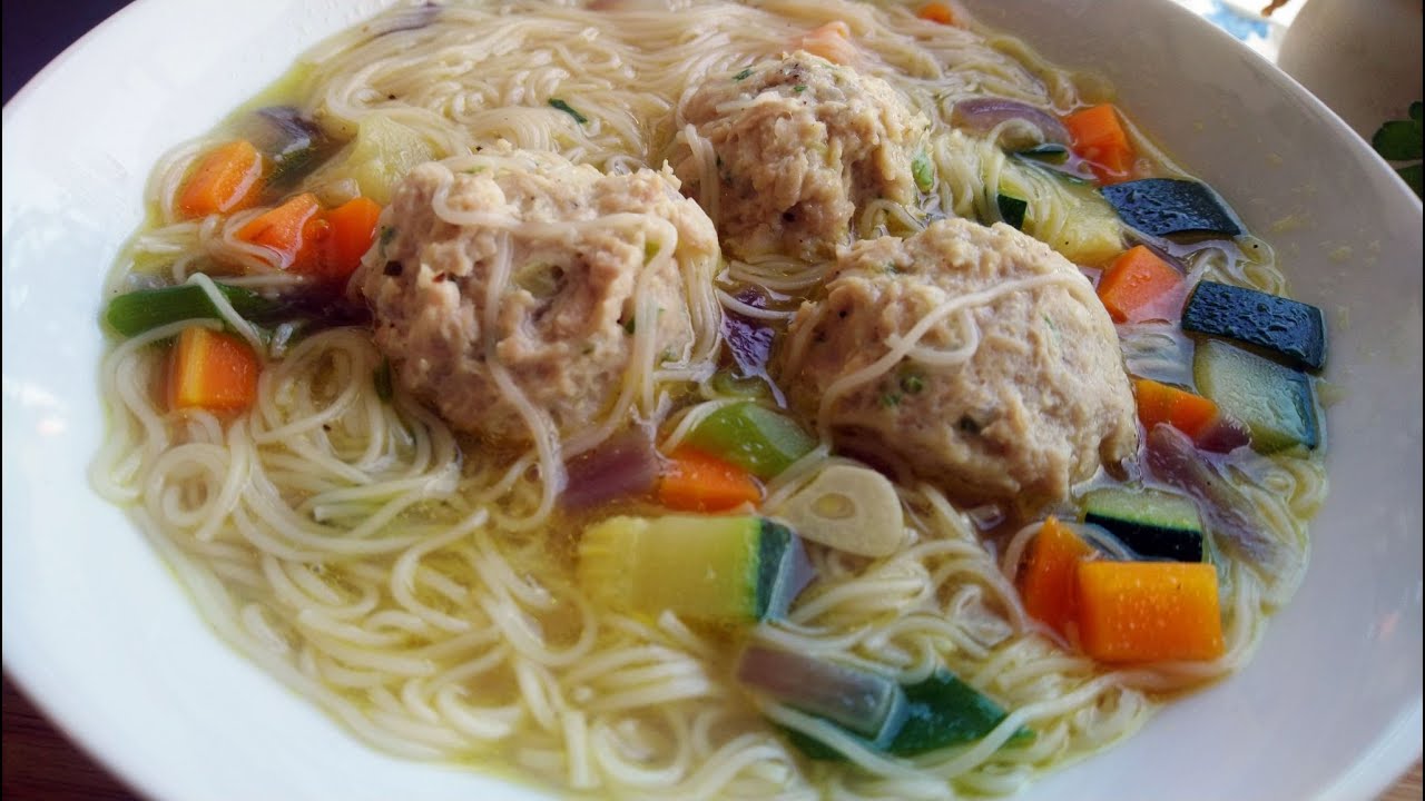 Misua With Chicken Meatballs Youtube