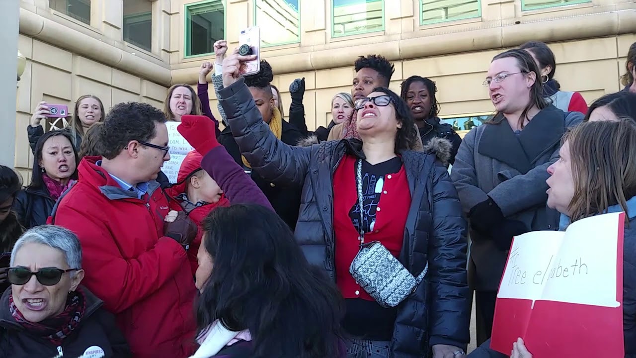 Elisabeth Epps' supporters chant after her sentencing - YouTube