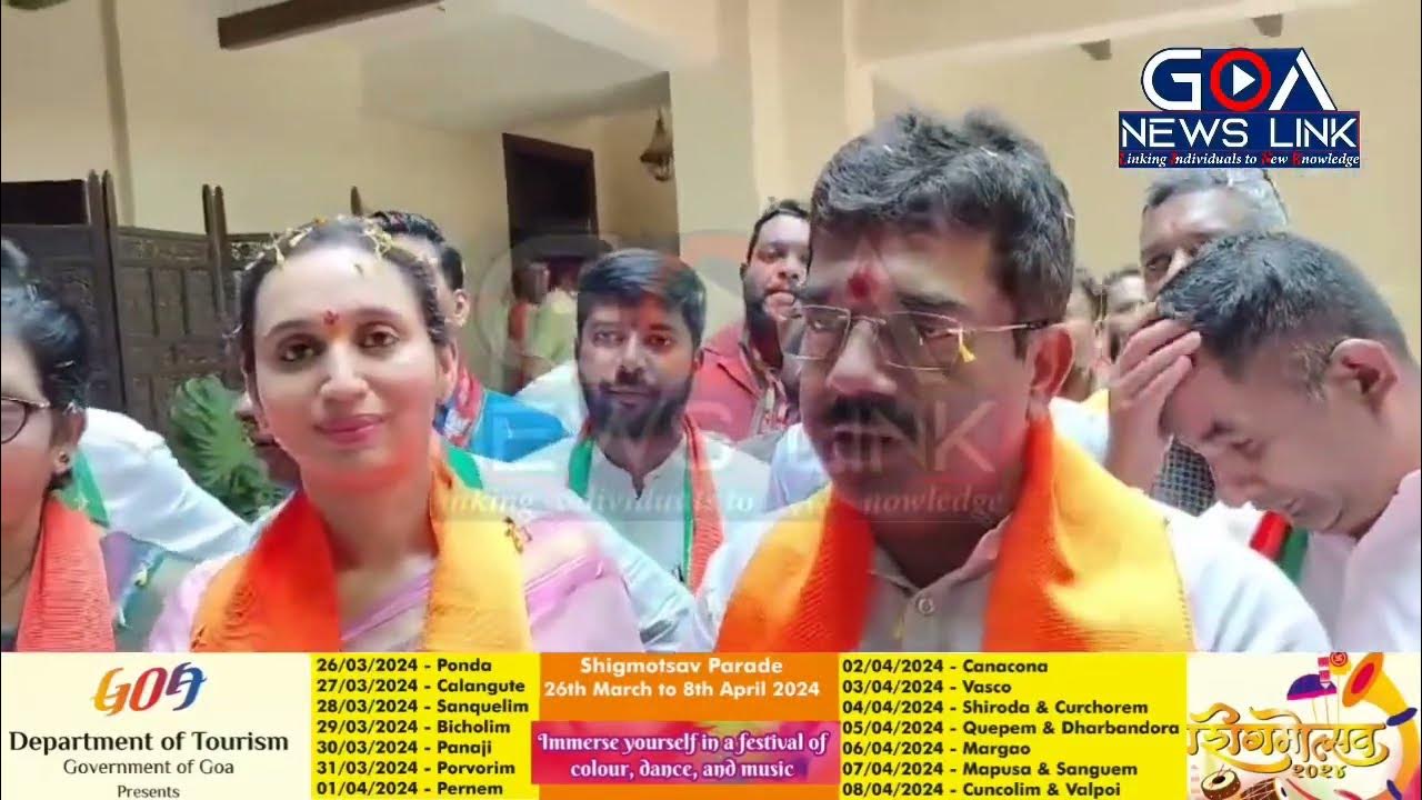 BJP South Goa MP Candidate Pallavi Srinivas Dempo begins her Election Campaign - YouTube