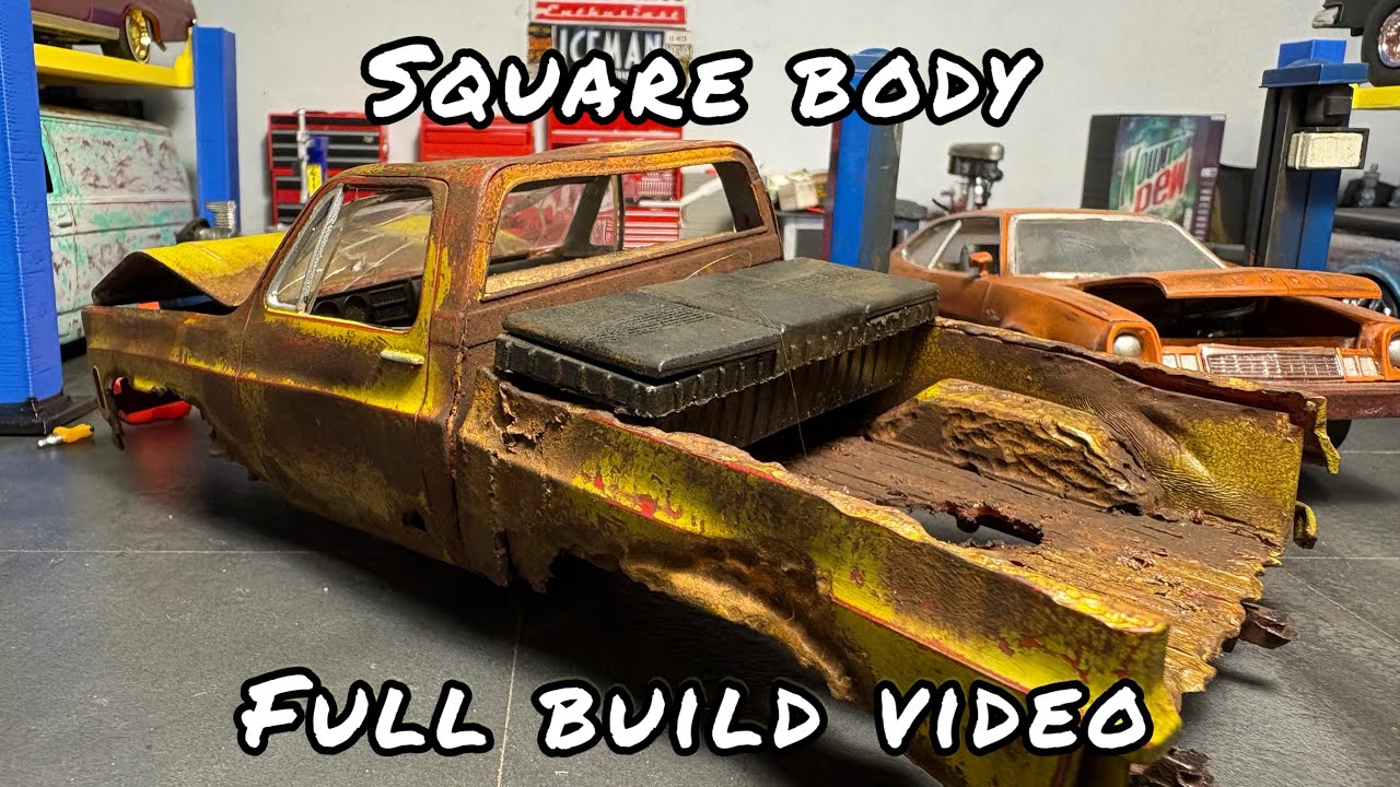 Chevy GMC Square body rusty Truck model car kit weathered full build ...