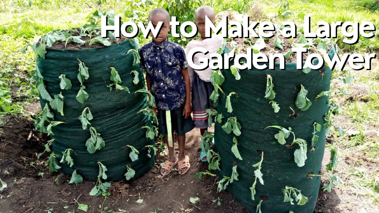 How to Make a Large Garden Tower to Grow Your Own Food - YouTube