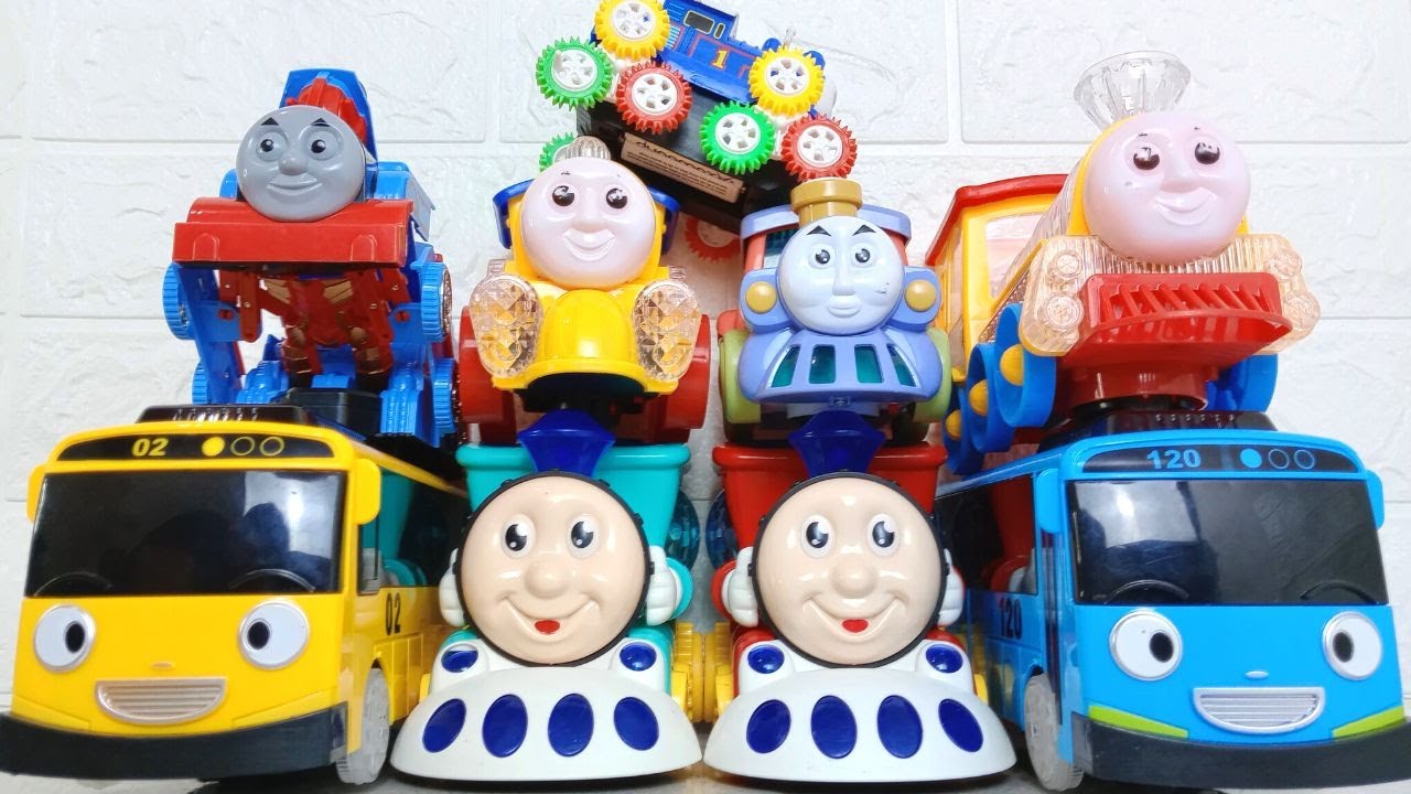 Thomas And Friends, Bus Tayo, Thomas Jumping, Robot Thomas | Happy ...