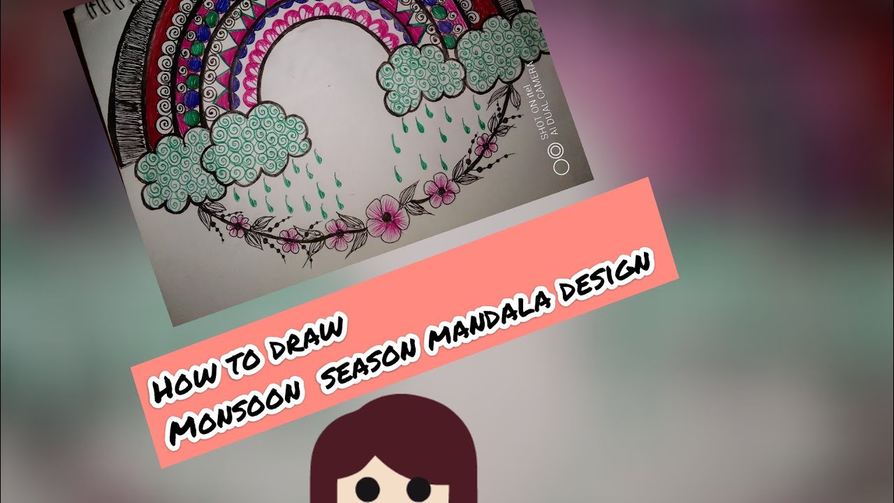 How to draw monsoon season mandala design - YouTube