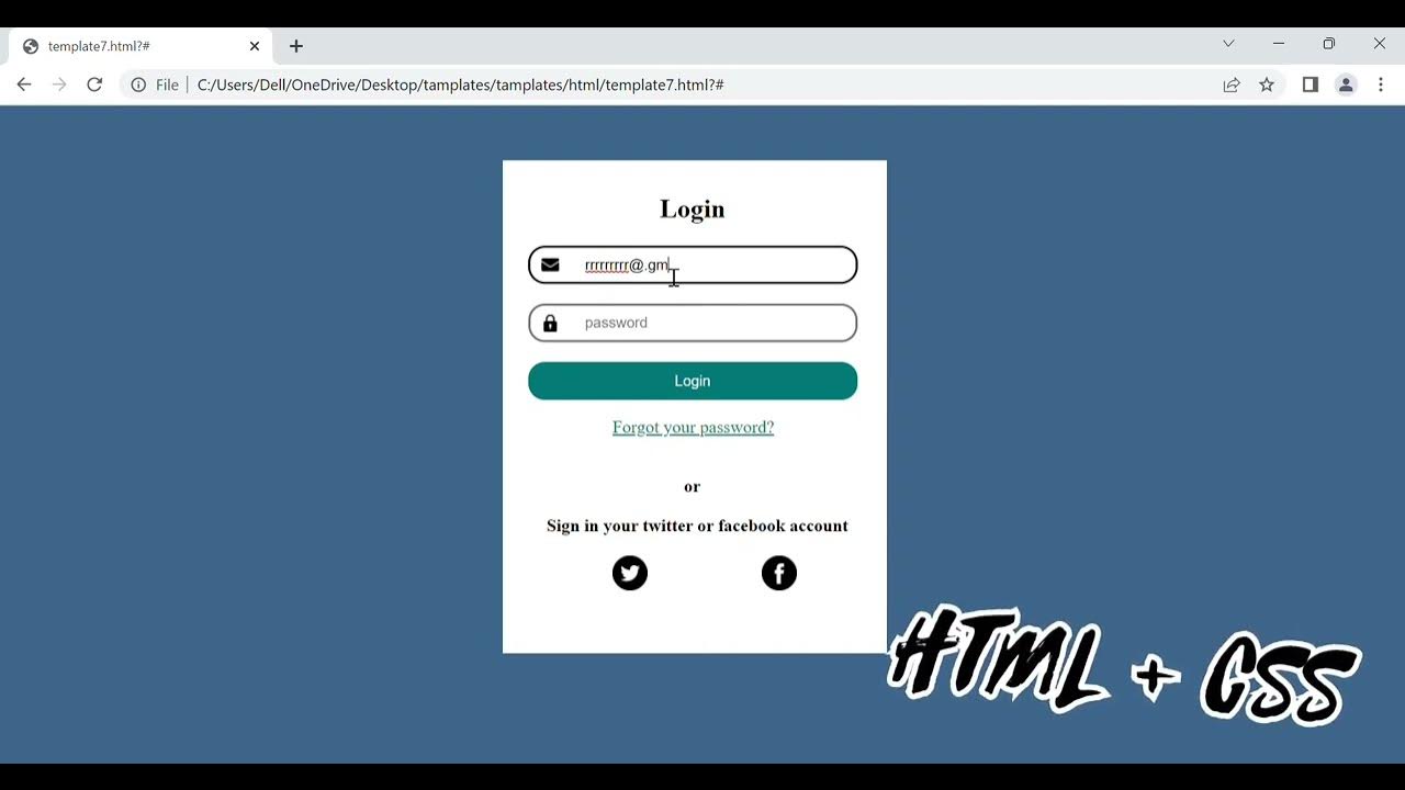 Login Form HTML & CSS | Web development | template | #html #html5 #css #style #template # ...
