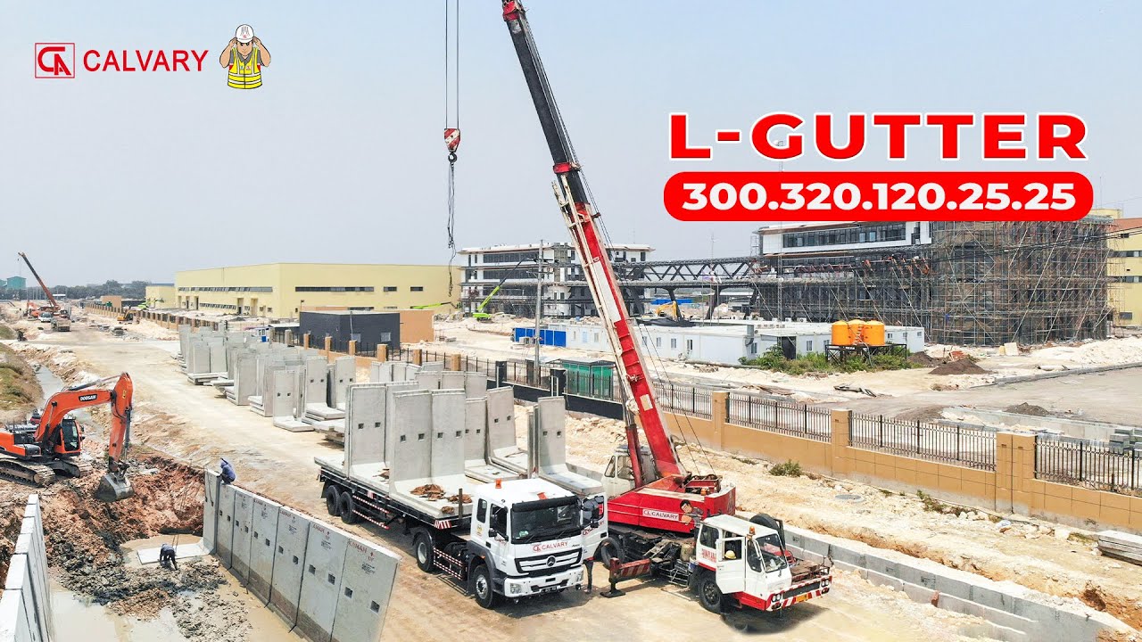 Proyek Drainase JIIPE Gresik menggunakan Beton L-GUTTER PT CALVARY ...