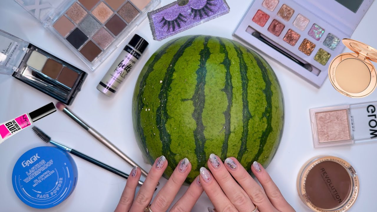 Doing Full Glam Makeup on a Watermelon | Satisfying & Creative ASMR Art ...