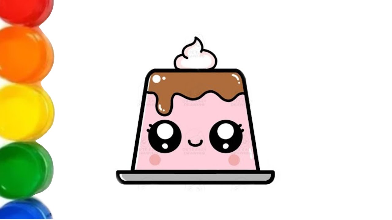 How to Draw a Cute Pudding – Easy for Kids and Toddlers! - YouTube
