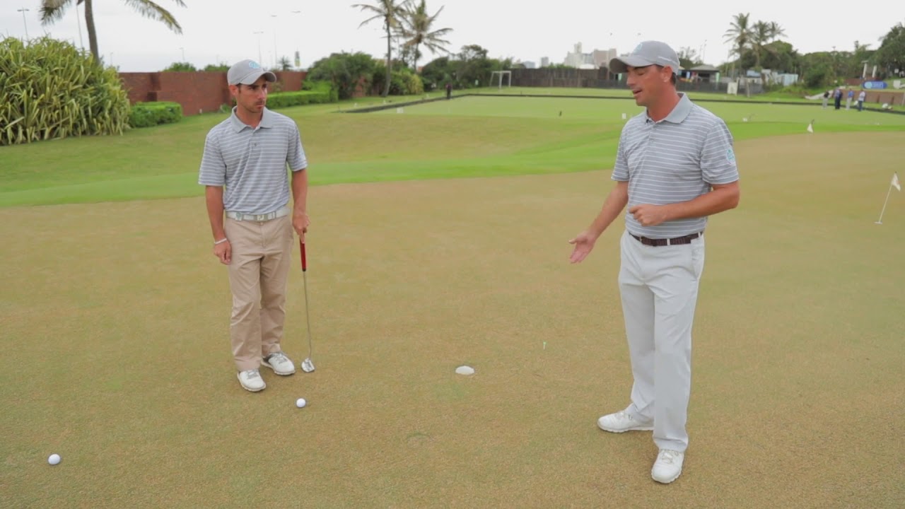 Edwin Compton with a drill for improved distance control on putting for ...