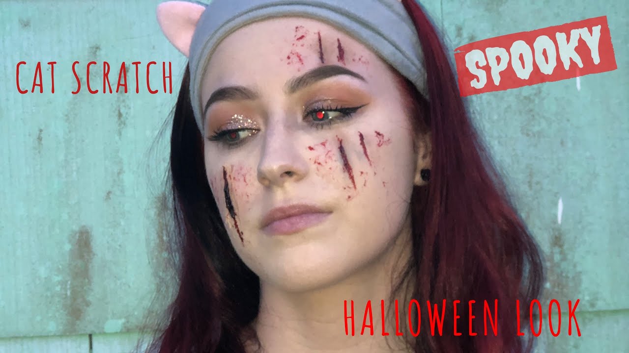 cat scratch (halloween makeup) - YouTube