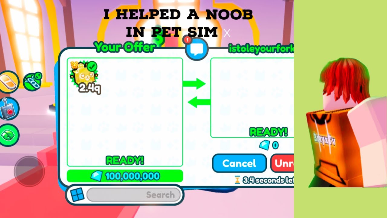 Helping A noob in pet sim x #starterpet #petsimx - YouTube