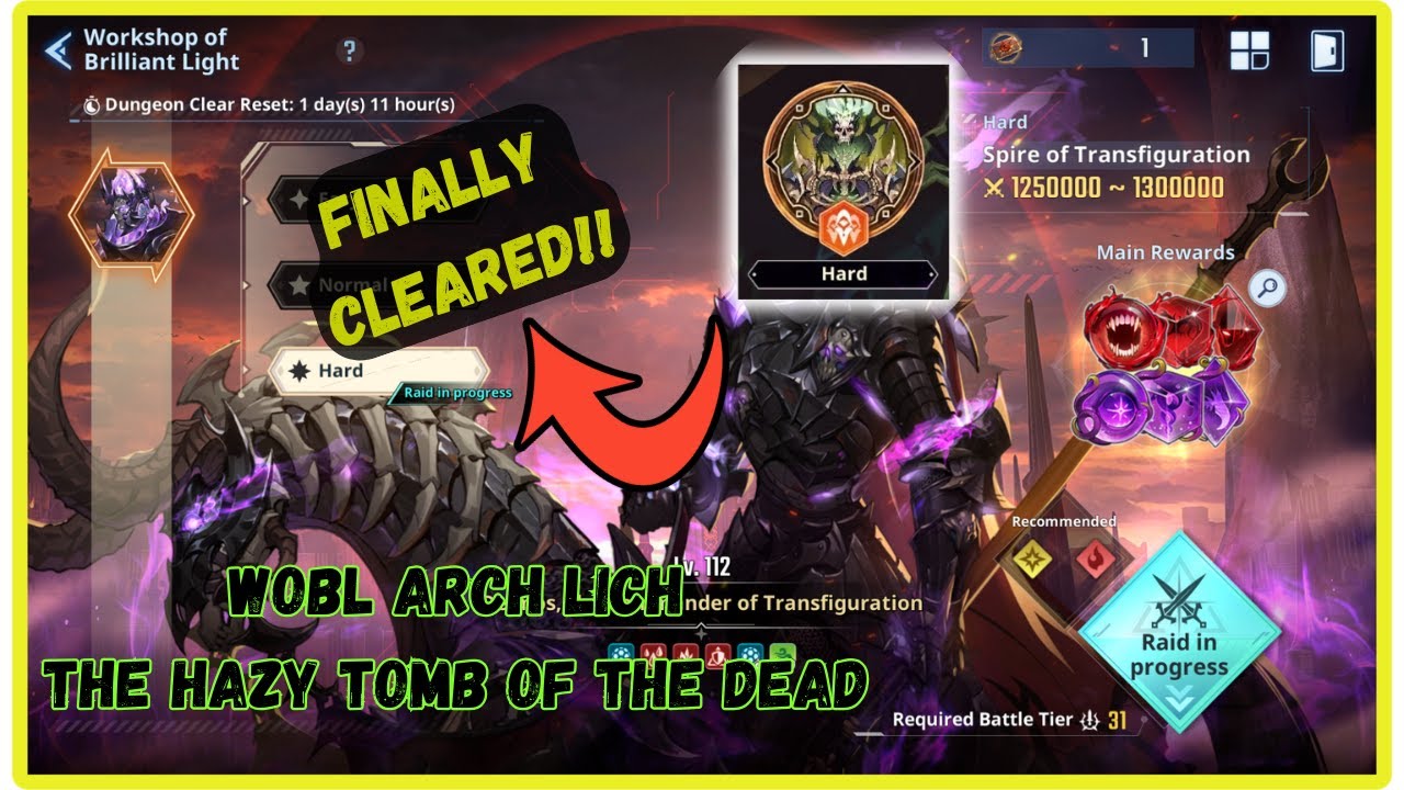 WOBL ARCH LICH THE HAZY TOMB OF THE DEAD!! "HARD MODE" DEIMOS [SOLO ...