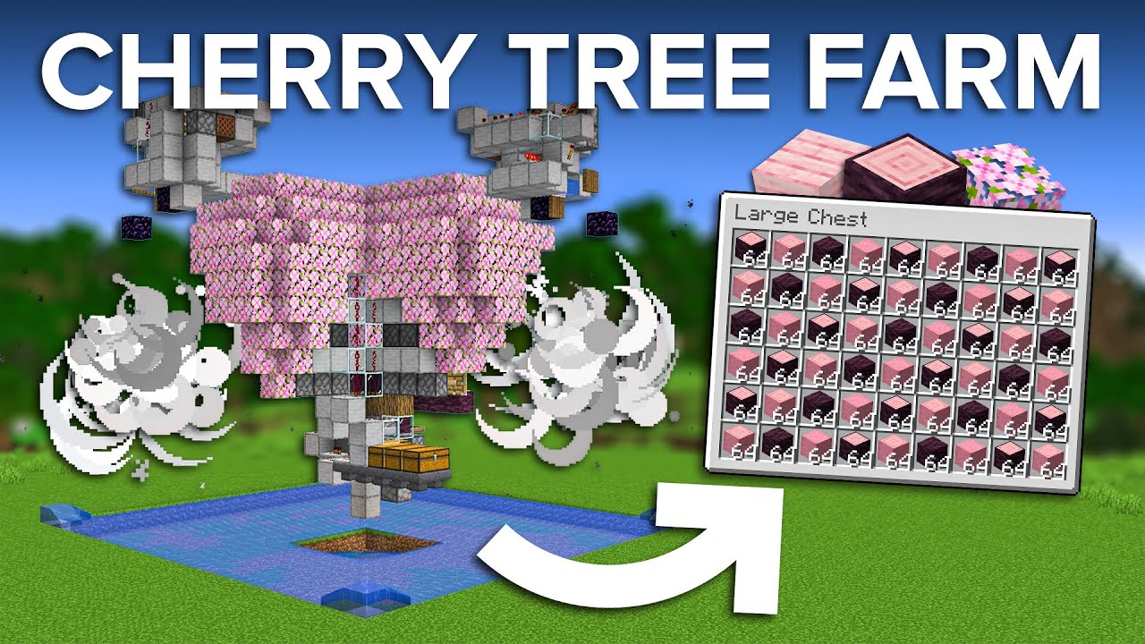 Minecraft Cherry Tree Farm To Get Infinite Wood - 18k Per Hour! - YouTube
