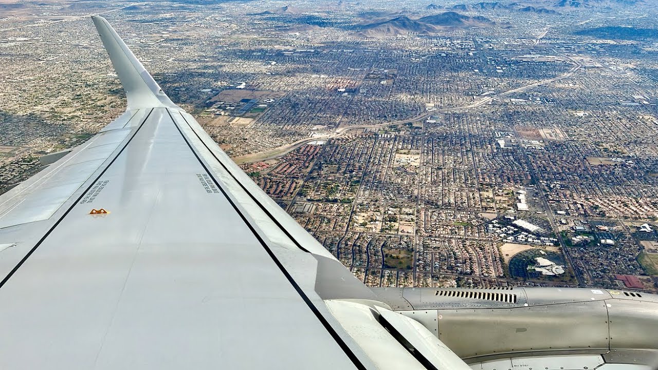 Sunny Skies Landing Phoenix, Arizona – American Airlines – Airbus A321 ...
