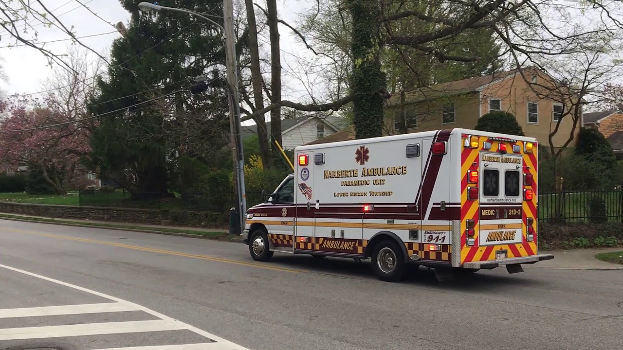 Narberth Ambulance (313-3) responding to Medical Call in Lower Merion ...