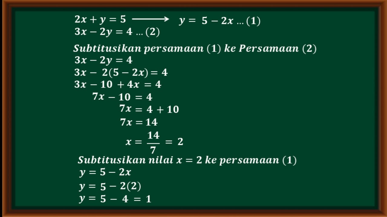 Metode Subtitusi - Sistem persamaan linear dua variabel - YouTube