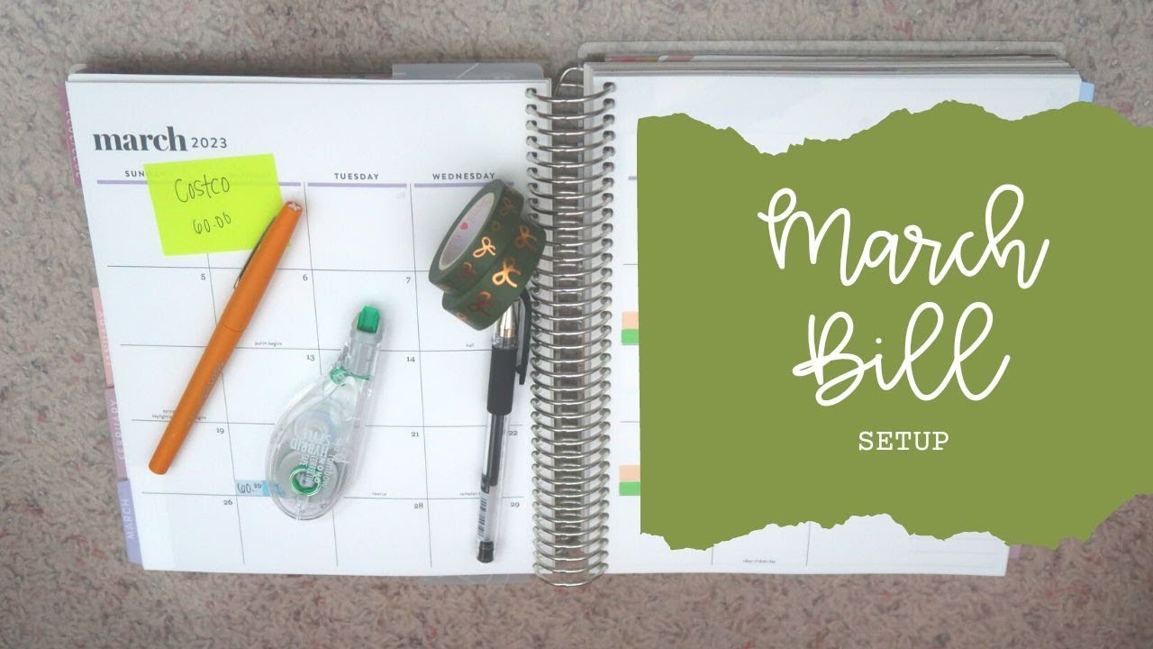 March Budget Planner Setup | Erin Condren Life Planner | Beginner ...