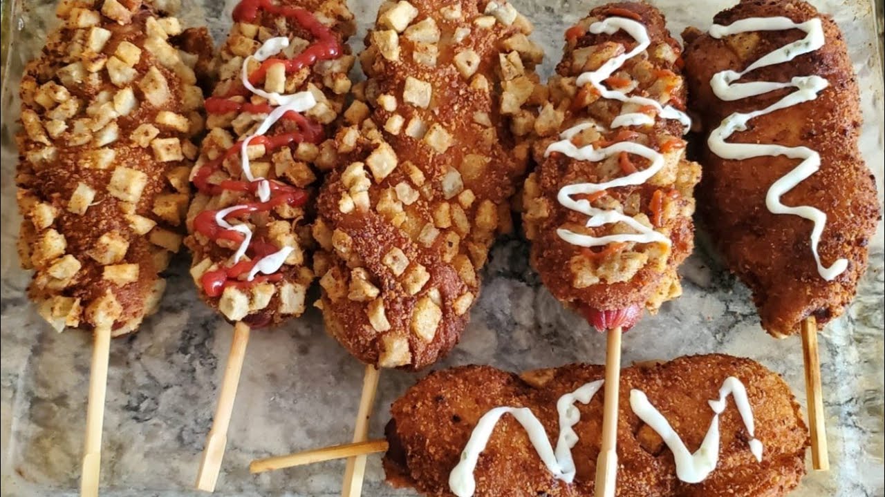Korean Potato (Gamja) hot dog - YouTube