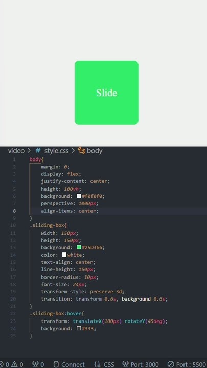 Tips-036 CSS 3D Sliding Box #coding #webcoding #webdesign #python #htmlcsswebsite # ...