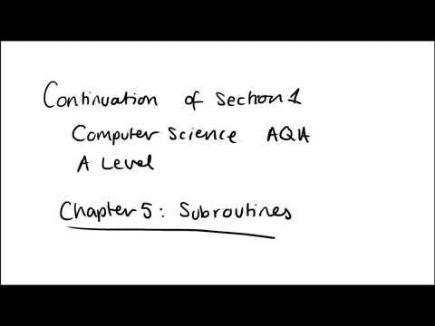 Computer Science AQA A Level Chapter 5: Subroutines - YouTube