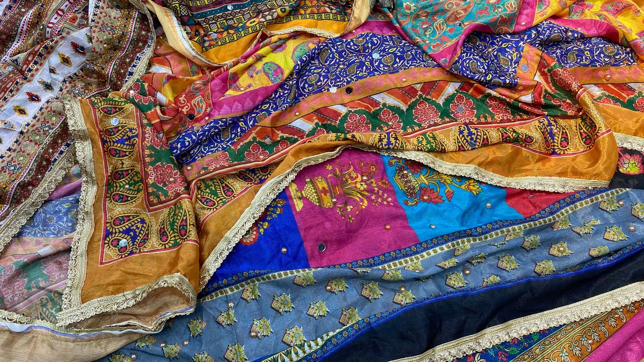 New designs of pakistani dupatta heavy mirror work at cheapest prices ...