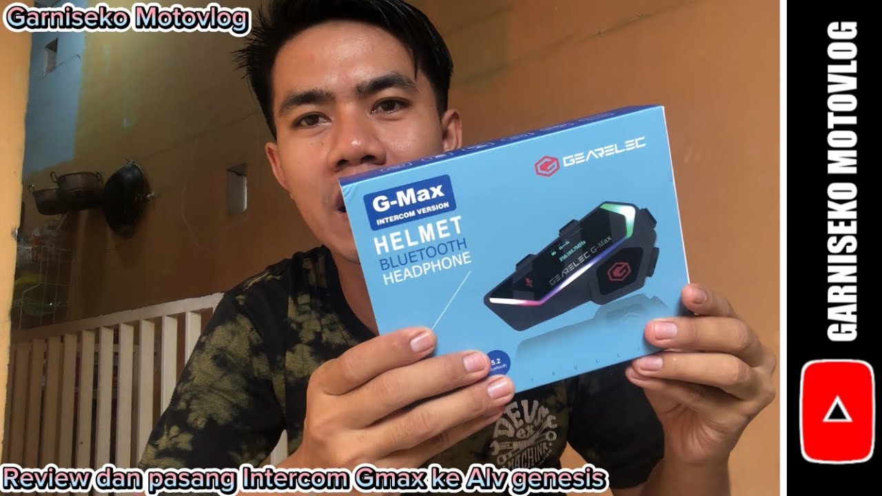 Review Intercom GEARELEC GMAX dan pasang ke helm Alv genesis cyborg keren lengkap harga pelajar ...