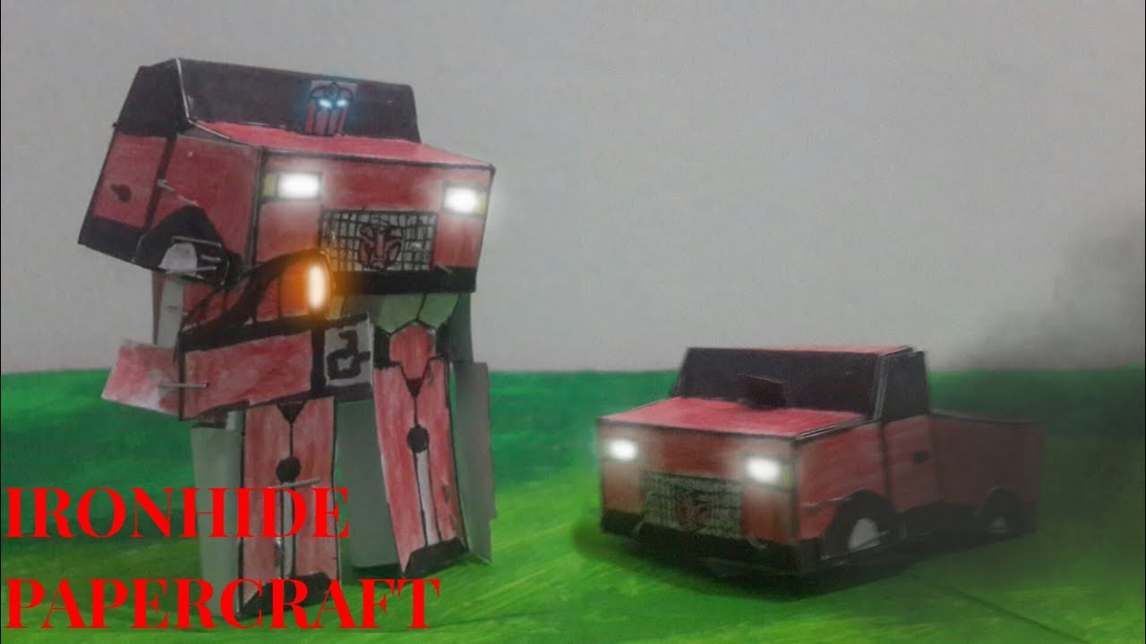 Making Transformers Ironhide Papercraft Part 2 - YouTube