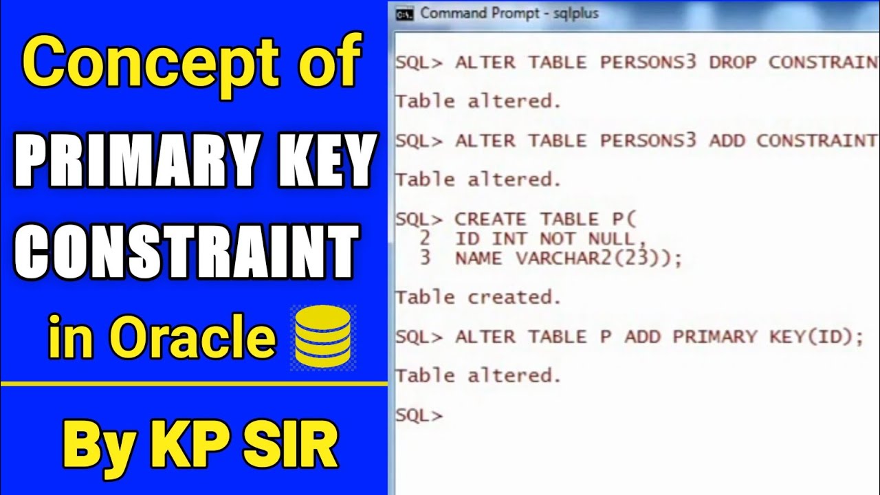 Primary Key | Concept of PRIMARY KEY Constraint in Oracle and how it ...