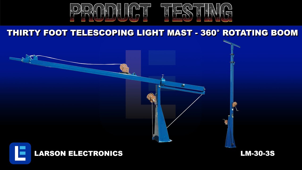 Thirty Foot Telescoping Light Mast - 14-30' Fold Over Three Stage Light ...