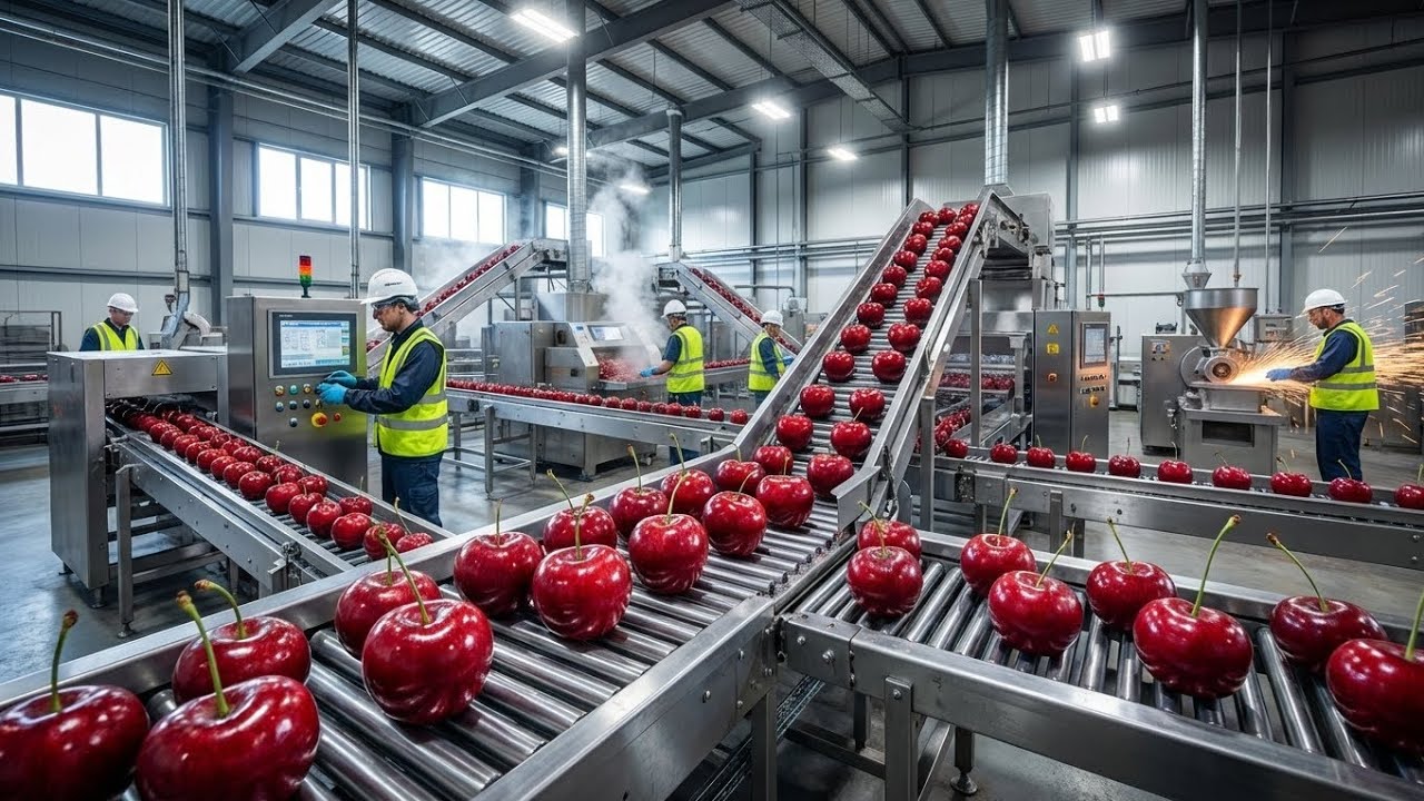 This Cherry Factory Process Feels Illegal 😳🍒 - YouTube